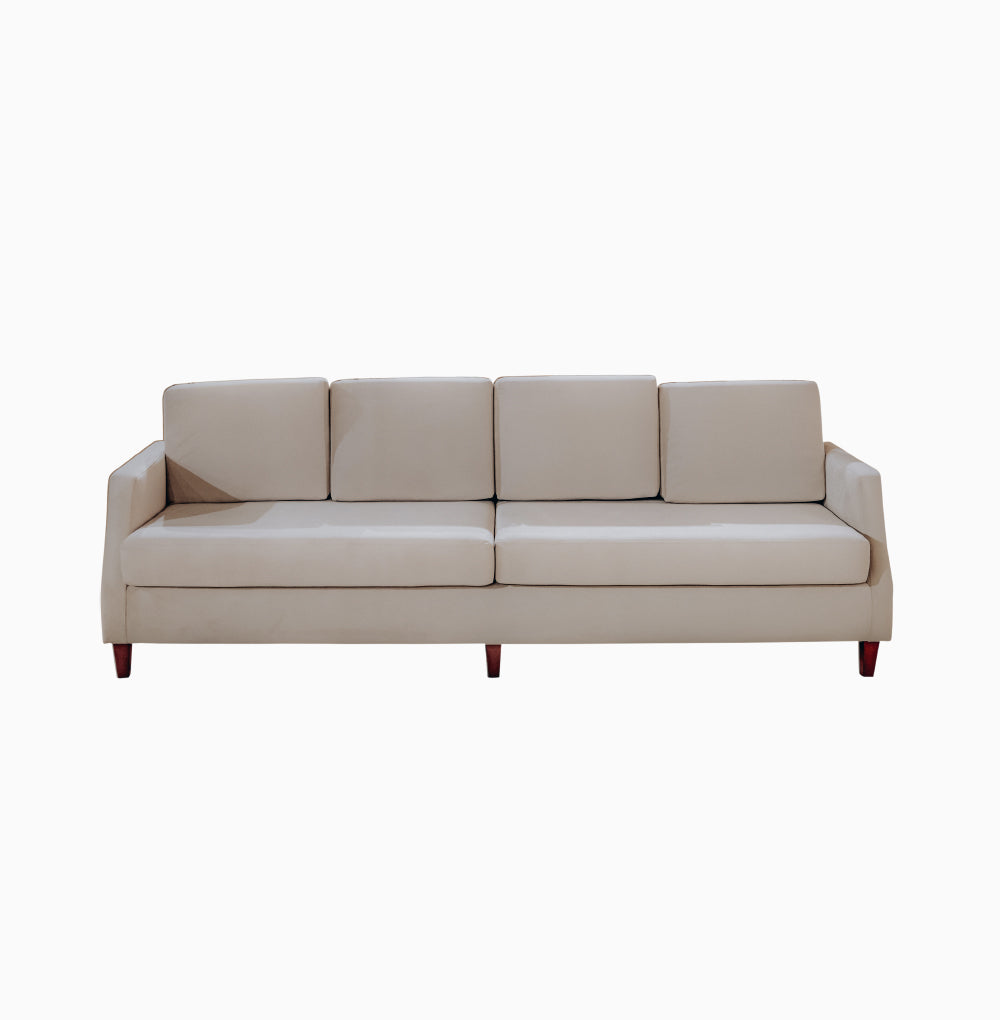Straight Sofa - 4 Seater – White Rental